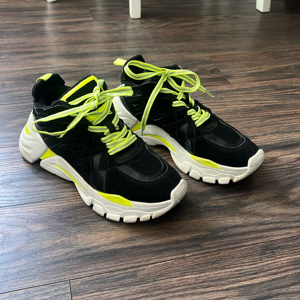 Black And Neon Chunky Sneakers - Gem